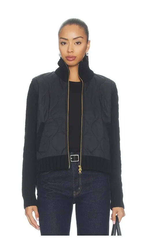 Veronica Beard Patra Mixed Media Jacket - Black