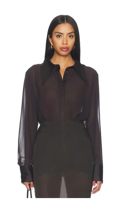 GESTUZ Lynne Scarf Shirt In Brown