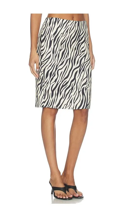 Superdown Sofia Pencil Midi Skirt In Black & White