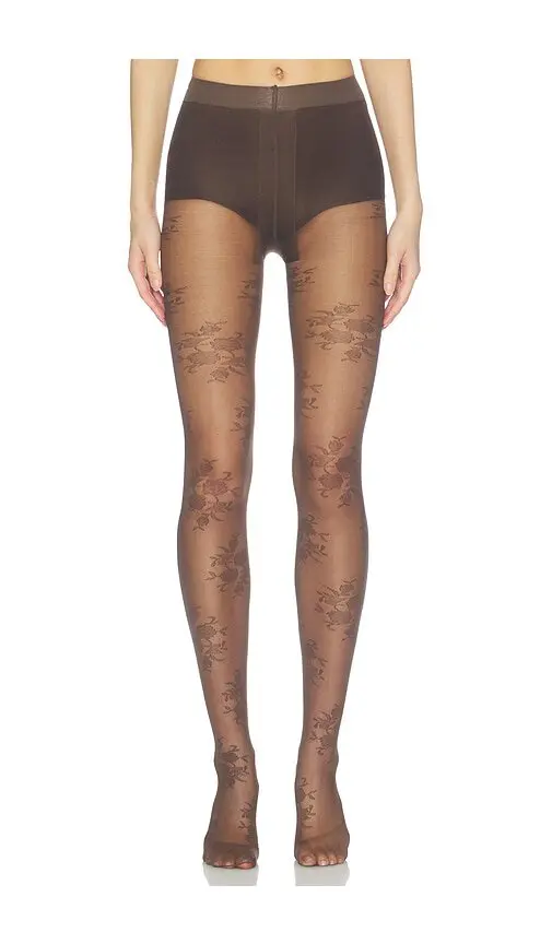 Swedish Stockings Malva Ladder Resistant Tights In Brown - Dark Brown