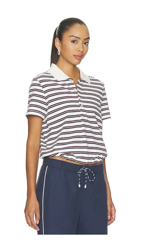 The Upside Sophie Cropped Polo Shirt In Navy