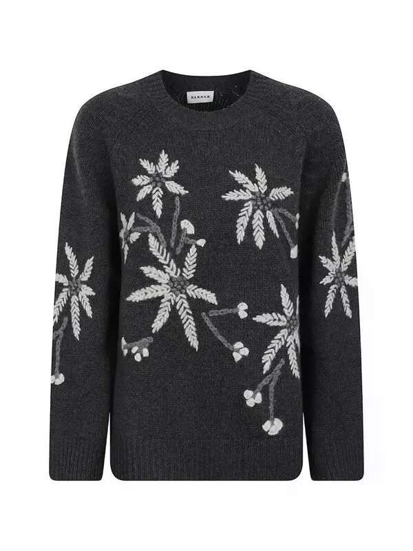 P.a.r.o.s.h Floral-embroidered Sweater - Grey