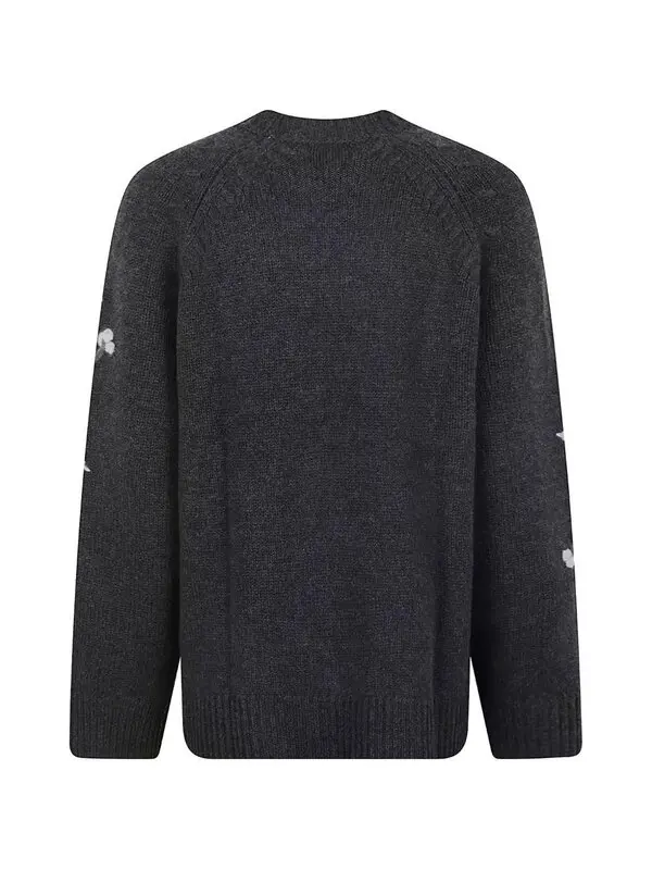 P.a.r.o.s.h Floral-embroidered Sweater - Grey