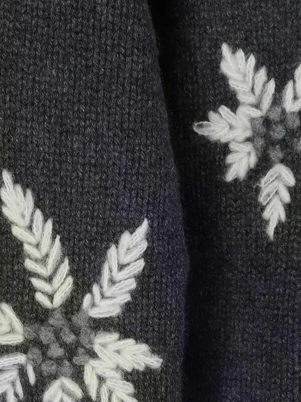 P.a.r.o.s.h Floral-embroidered Sweater - Grey