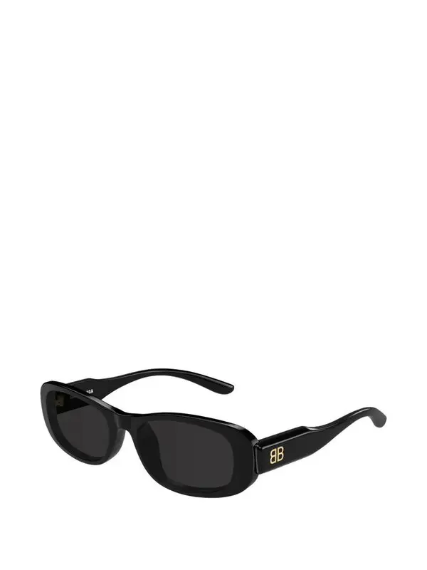 Balenciaga Bb Logo-plaque Oval-frame Sunglasses