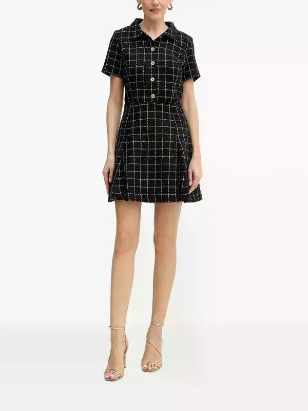 MORGAN Check-pattern Button-up Mini Dress