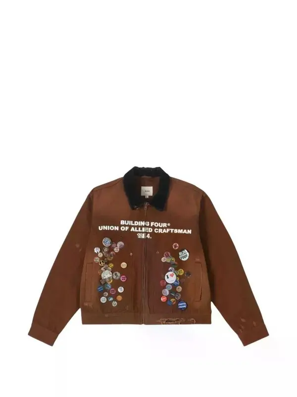 BLDG4 Worker Distressed Pin-embellished Jacket