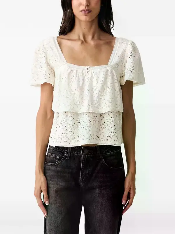 LEVI'S Dom Lace Tiered Top - White