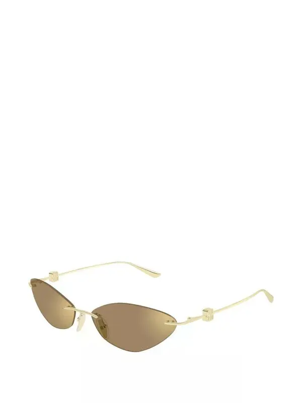 Balenciaga Rimless Cat-eye Sunglasses - Gold