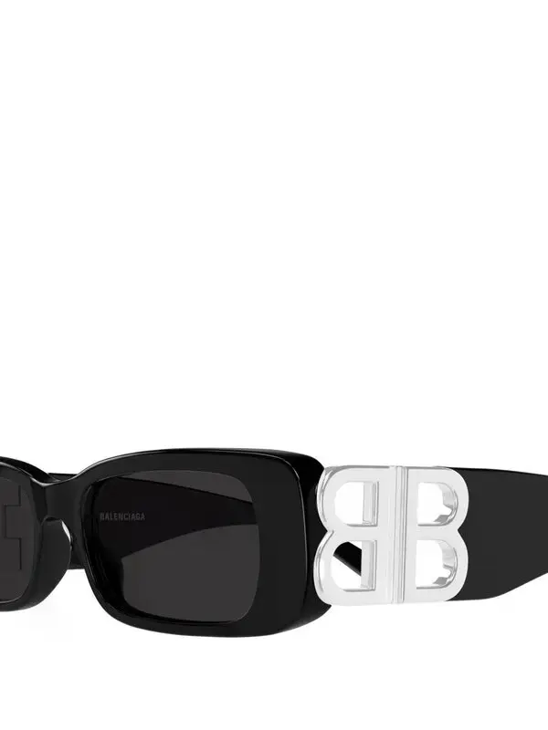 Balenciaga Dynasty Bb Logo-plaque Rectangle-frame Sunglasses - Black