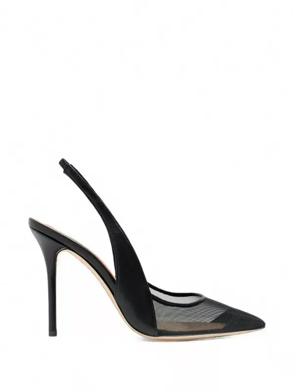 MALONE SOULIERS Arc 100 Mesh Slingback Pumps - Black