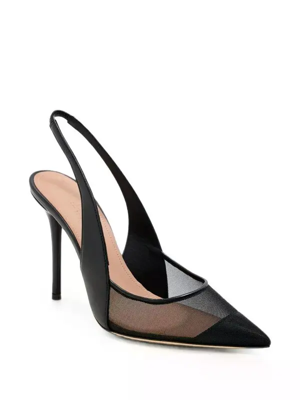 MALONE SOULIERS Arc 100 Mesh Slingback Pumps - Black