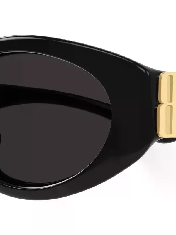 Balenciaga Bb Logo-plaque Oval-frame Sunglasses