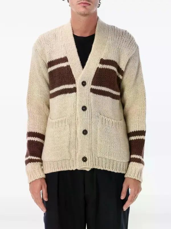 Universal Works Langdale Chunky-knit Striped Cardigan - Neutrals