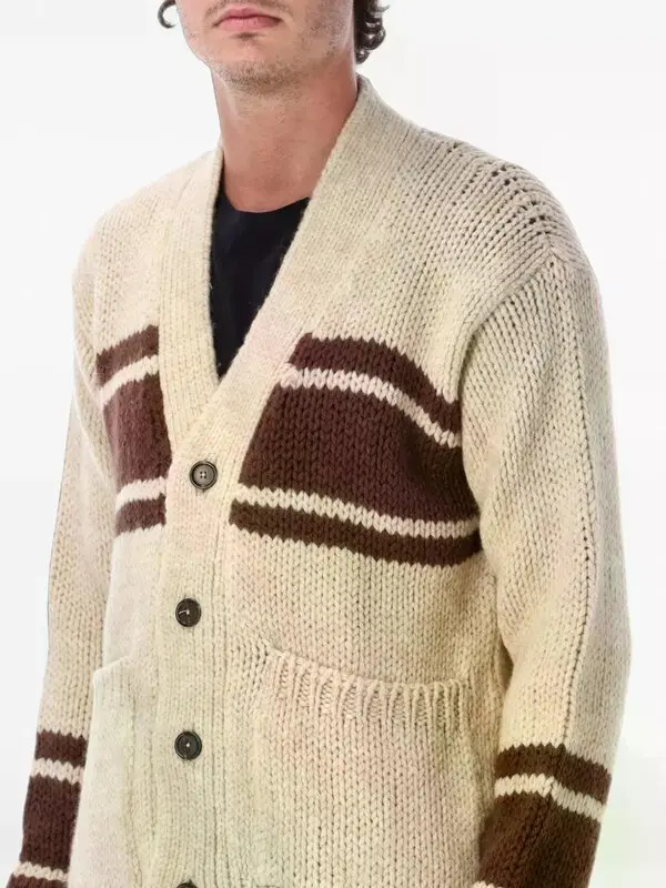 Universal Works Langdale Chunky-knit Striped Cardigan - Neutrals