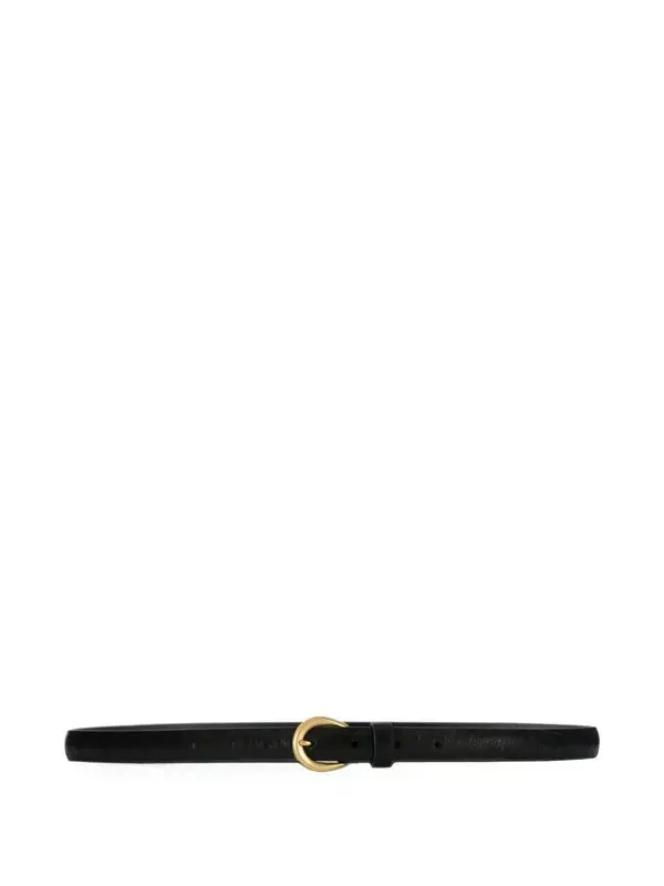 LARDINI Ostrich-embossed Leather Belt