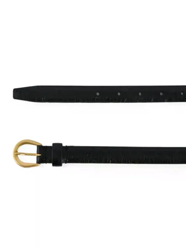 LARDINI Ostrich-embossed Leather Belt