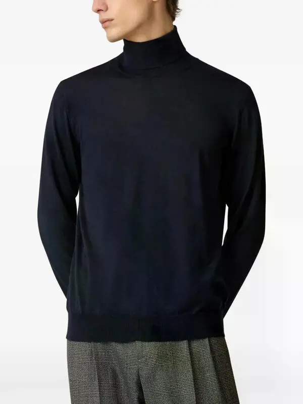 LARDINI Turtleneck Sweater - Blue