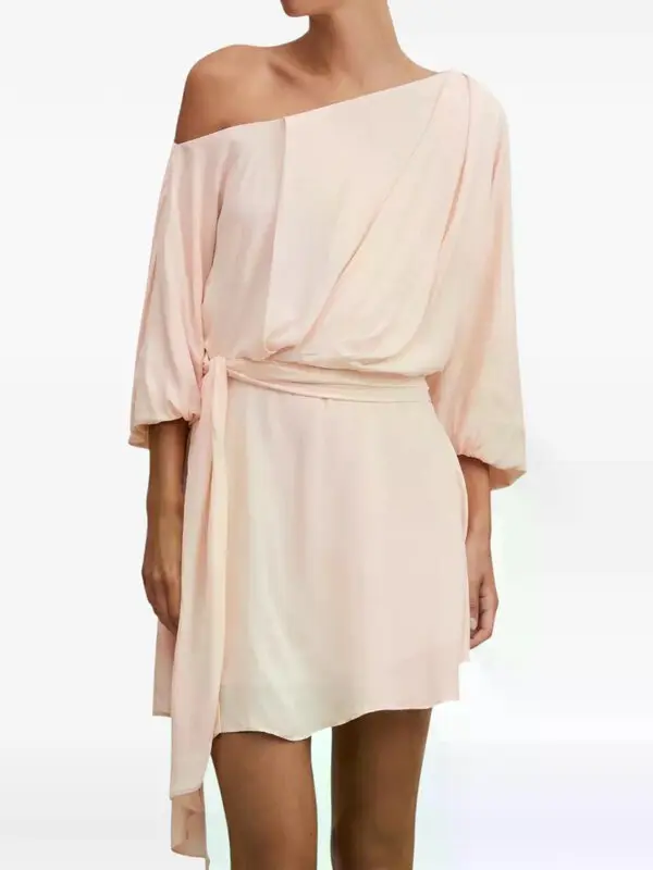 EVER NEW Sammy Draped Asymmetric Mini Dress - Neutrals
