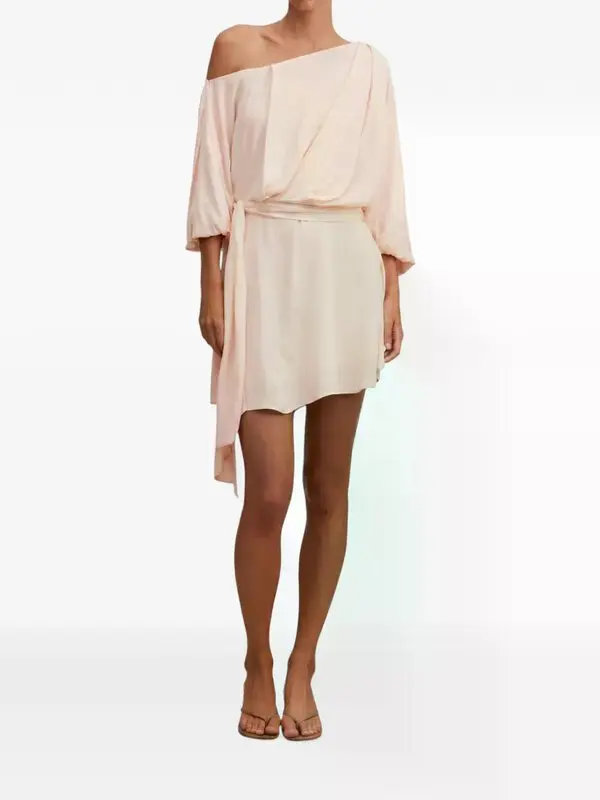 EVER NEW Sammy Draped Asymmetric Mini Dress - Neutrals