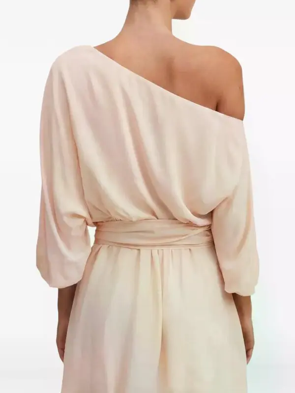 EVER NEW Sammy Draped Asymmetric Mini Dress - Neutrals