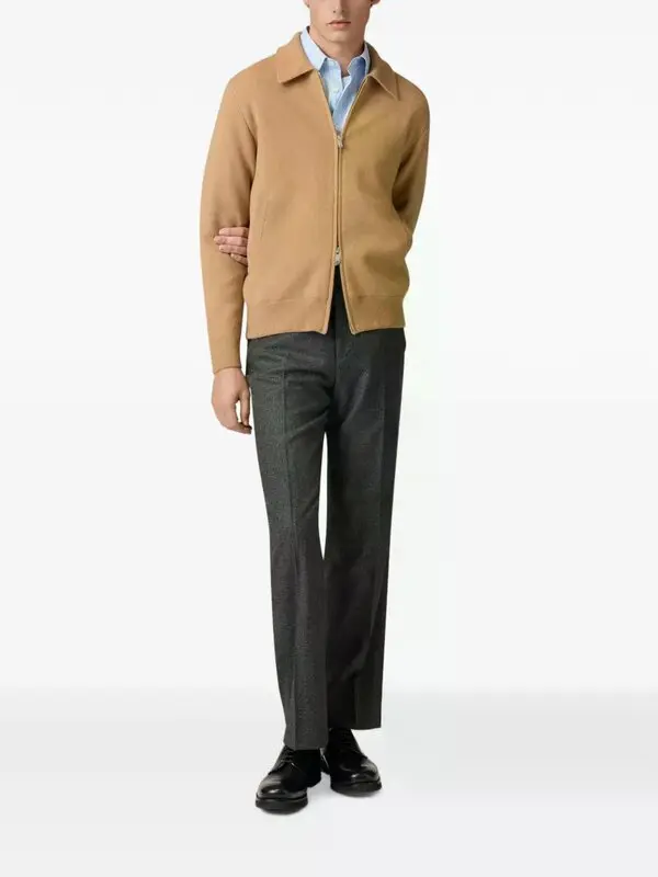 LARDINI Zip-up Knitted Bomber Jacket