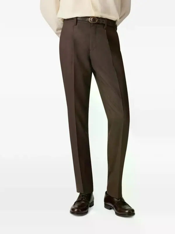 LARDINI Pleated Straight-leg Trousers