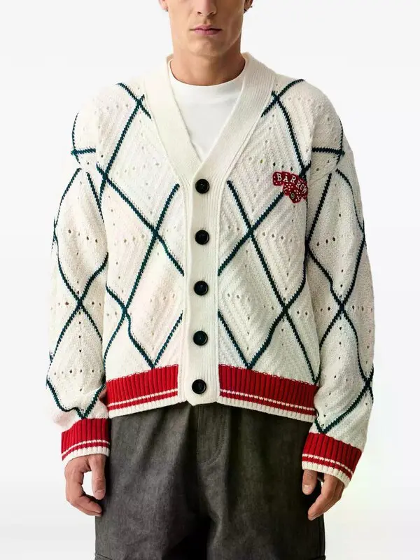 BARROW Logo-patch Cardigan - Neutrals