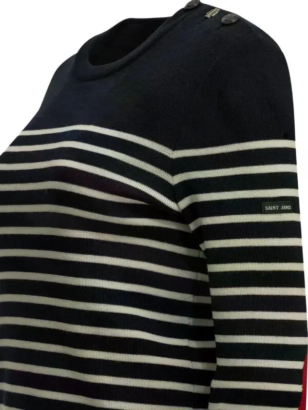 Saint James Striped Button-detail Sweater