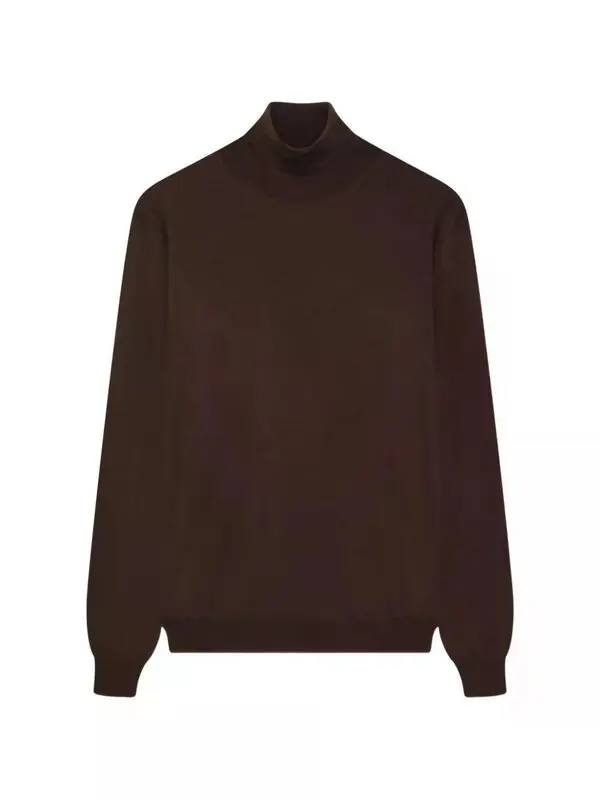 LARDINI Wool Turtleneck Sweater - Brown