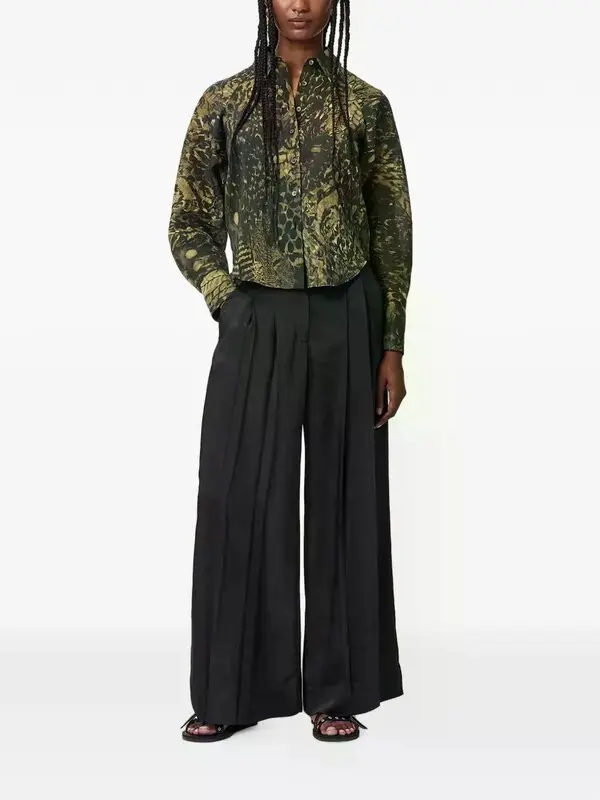ALLSAINTS Animal-print Layered-back Shirt - Green