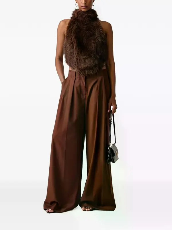 Bardot Julietta Faux-fur Halterneck Top