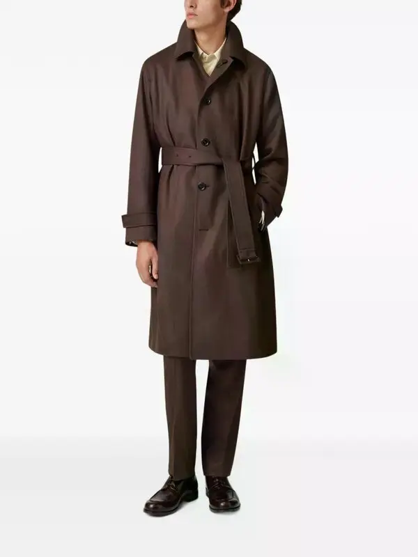 LARDINI Single-breasted Wool Trench Coat