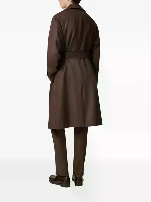 LARDINI Single-breasted Wool Trench Coat