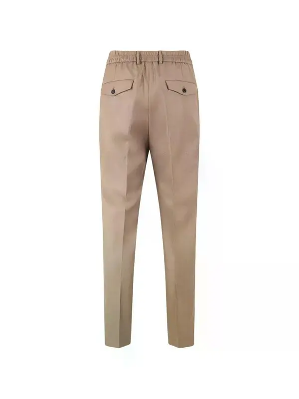 SLOWEAR Elasticated-waistband Tapered Trousers