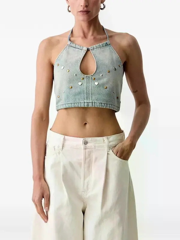 LEVI'S X Pride Road Worn Halter Stud-embellished Halterneck Top