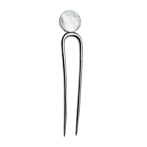 CRYSTALLINE JEWELLERY Pearl Hairpin Silver