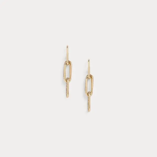 Ralph Lauren Champagne-tone Overlap Earrings - Grey