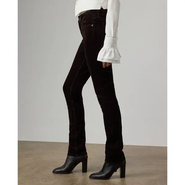 Ralph Lauren Seth Stretch Velvet Pant - Dark Brown