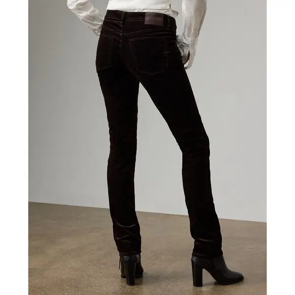 Ralph Lauren Seth Stretch Velvet Pant - Dark Brown