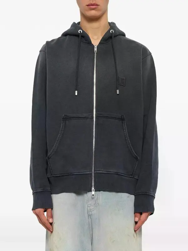 WOOYOUNGMI Washed Logo-print Hoodie