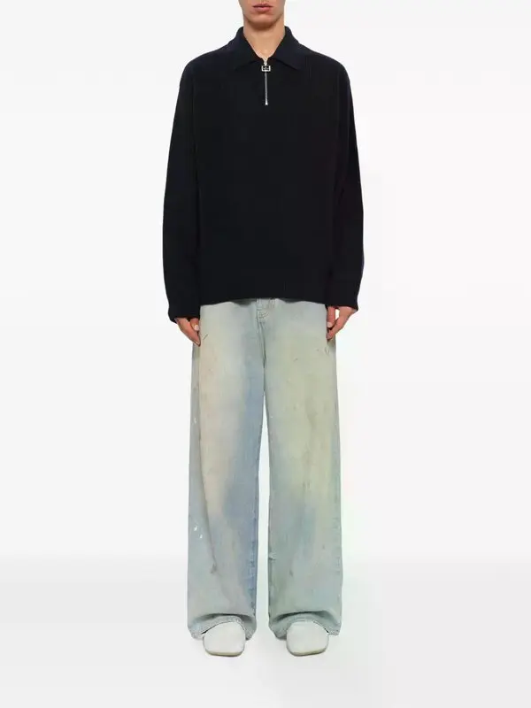 WOOYOUNGMI Zip-fastening Ribbed-knit Sweater