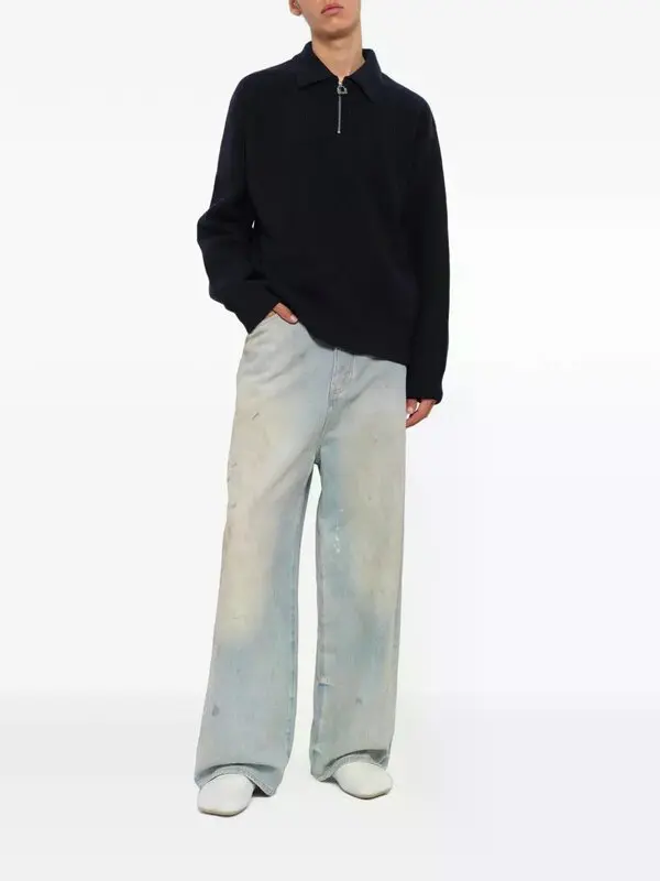 WOOYOUNGMI Zip-fastening Ribbed-knit Sweater
