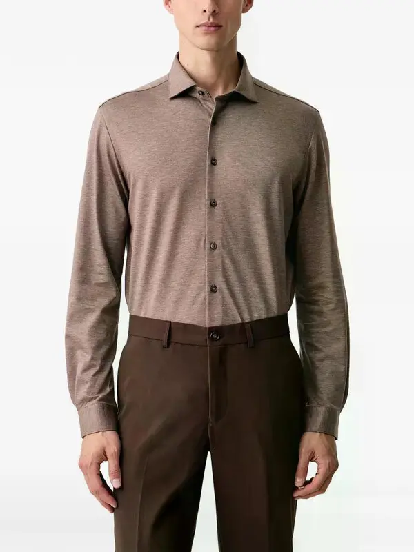 Lindbergh Business Marl-effect Long-sleeve T-shirt