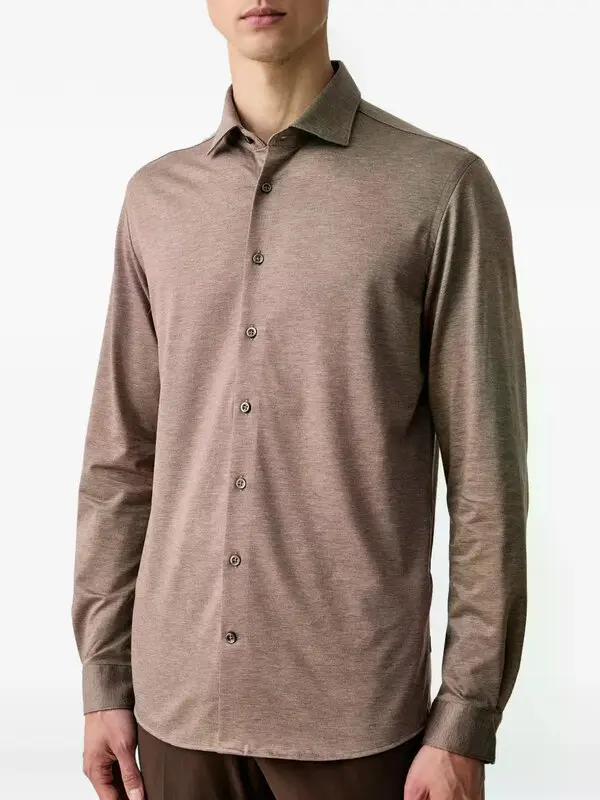 Lindbergh Business Marl-effect Long-sleeve T-shirt