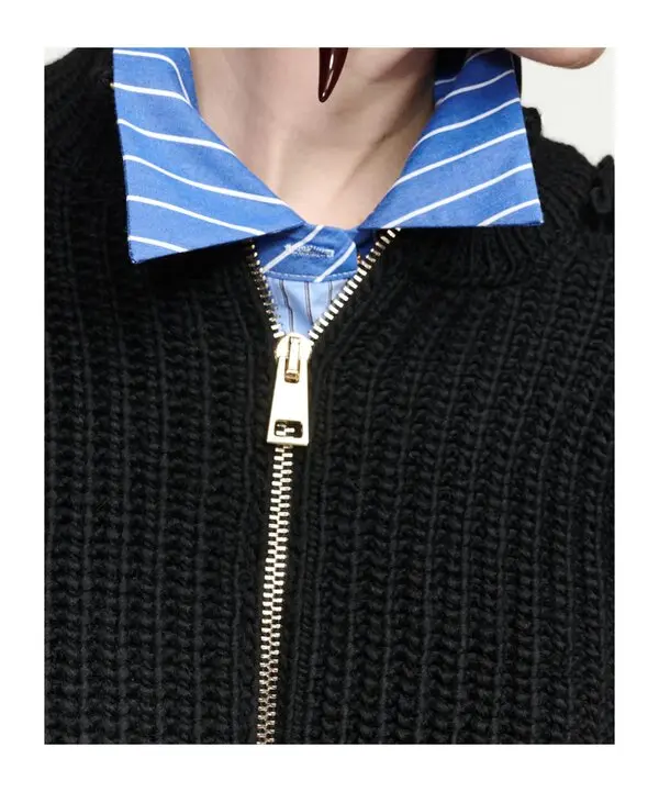 Essentiel Antwerp Fringe-sleeve Wool-blend Cardigan