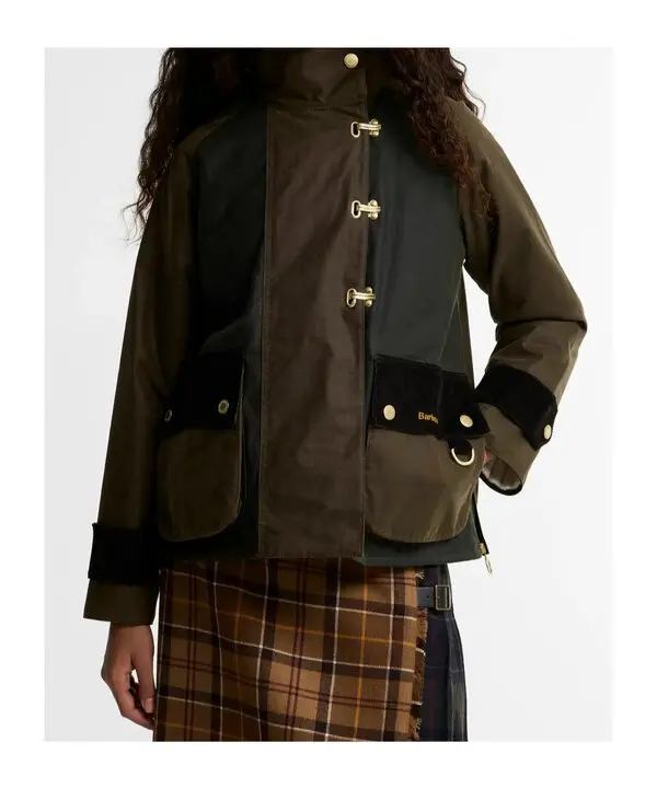 Barbour Hazelwood Corduroy-trim Lobster-claw Jacket - Beech/fern/mixed Tartan
