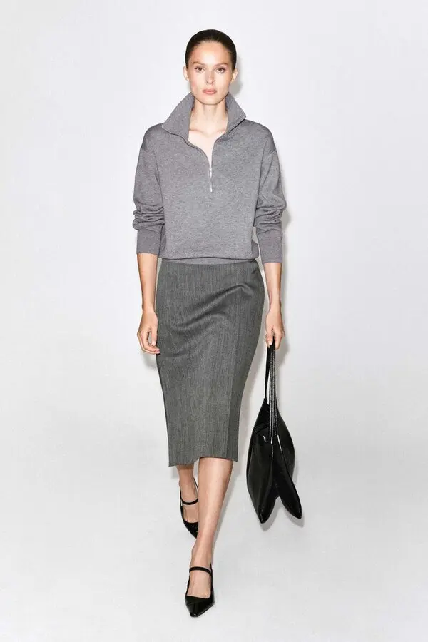 Cos Tailored Wool Midi Skirt
