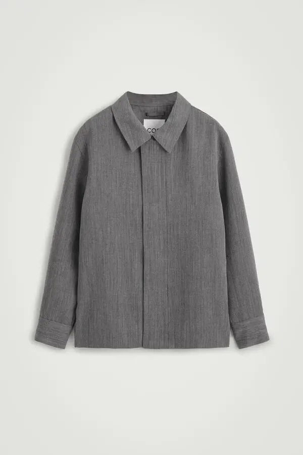 Cos Placket-detail Wool Shirt