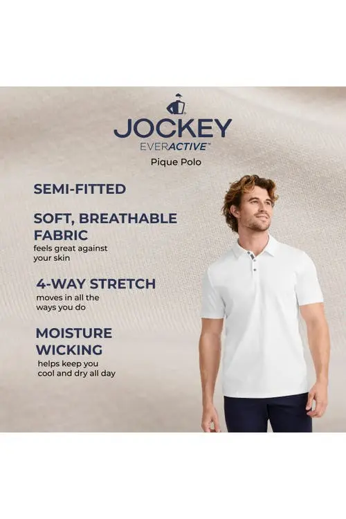 JOCKEY Everactive Tech Pique Polo - 1876 Red